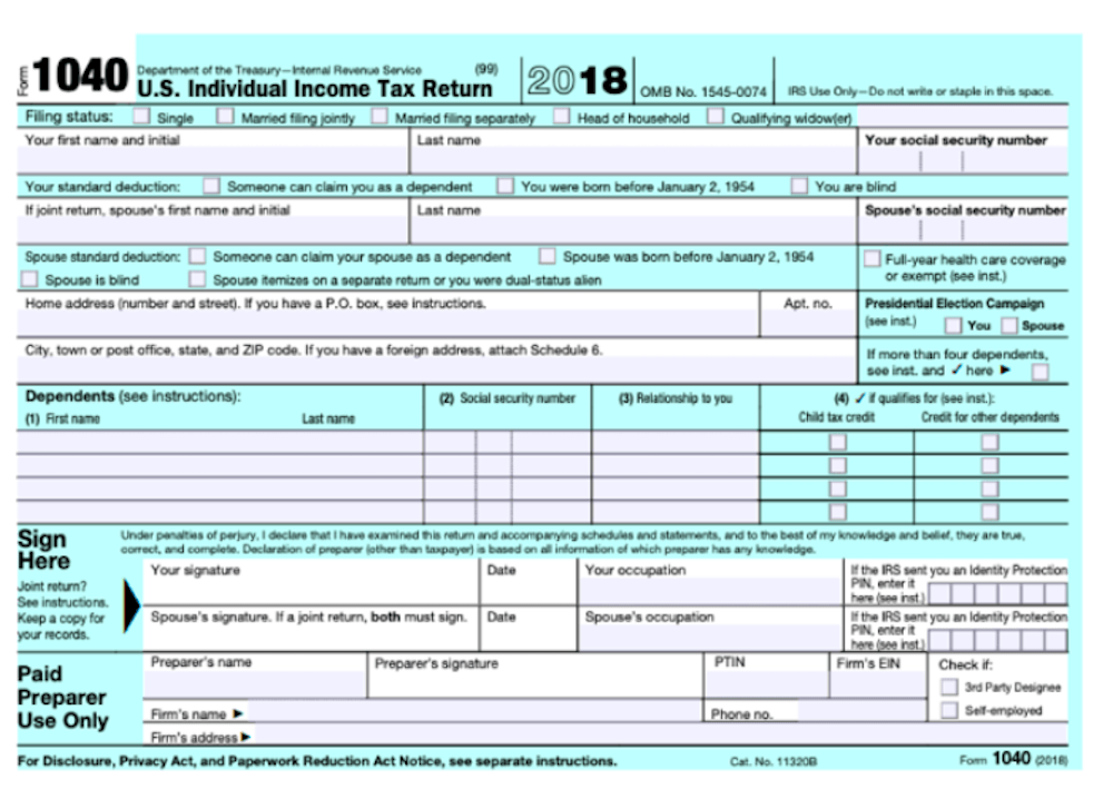 IRS Releases New Form 1040 With Additional Schedules