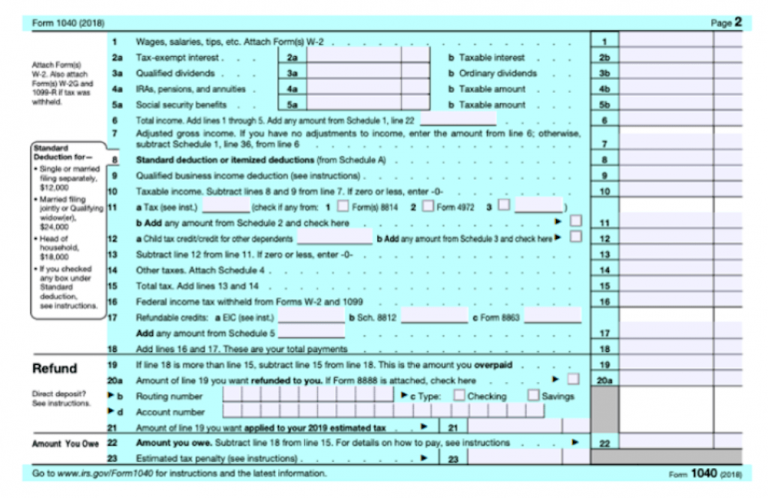 IRS Releases New Form 1040 With Additional Schedules